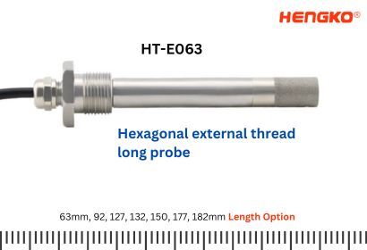 I2C Hexagonal external thread long probe humidity sensor
